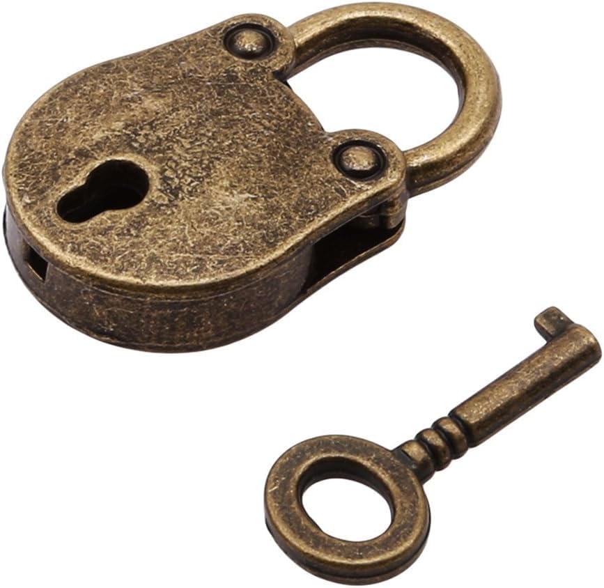 1Set Vintage Antique Style Mini Classic Padlocks Key Lock with Keys ...