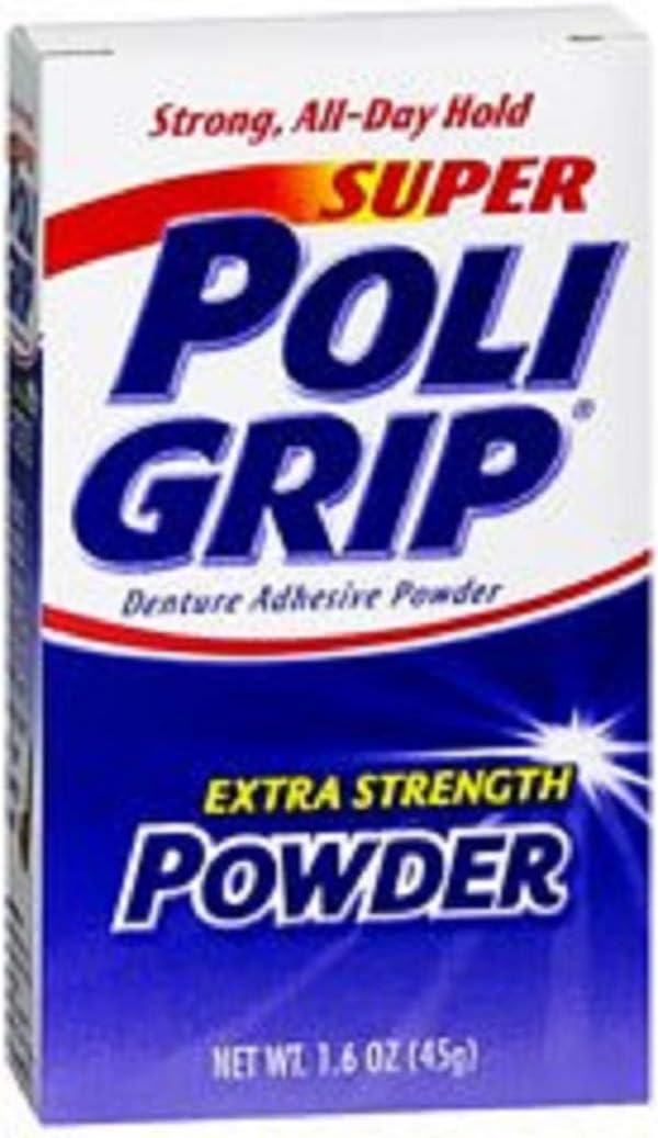 Amazon.com: Super Poligrip Denture Adhesive Powder-1.6 oz ( Pack of 4 ...