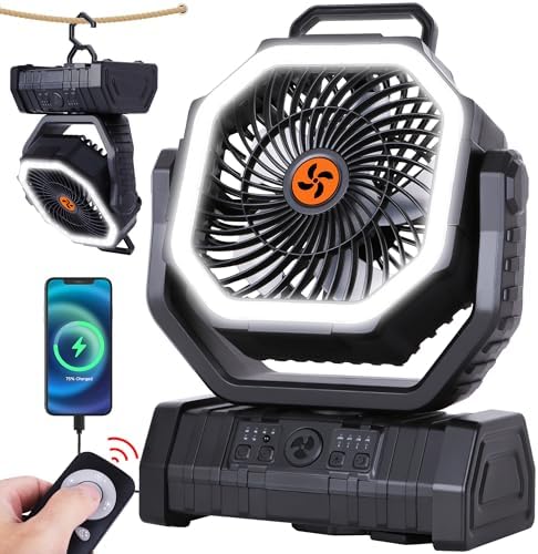 Amazon.com: FRIZCOL Battery Operated Fan [200H Max], 2 IN 1 D-Cell ...