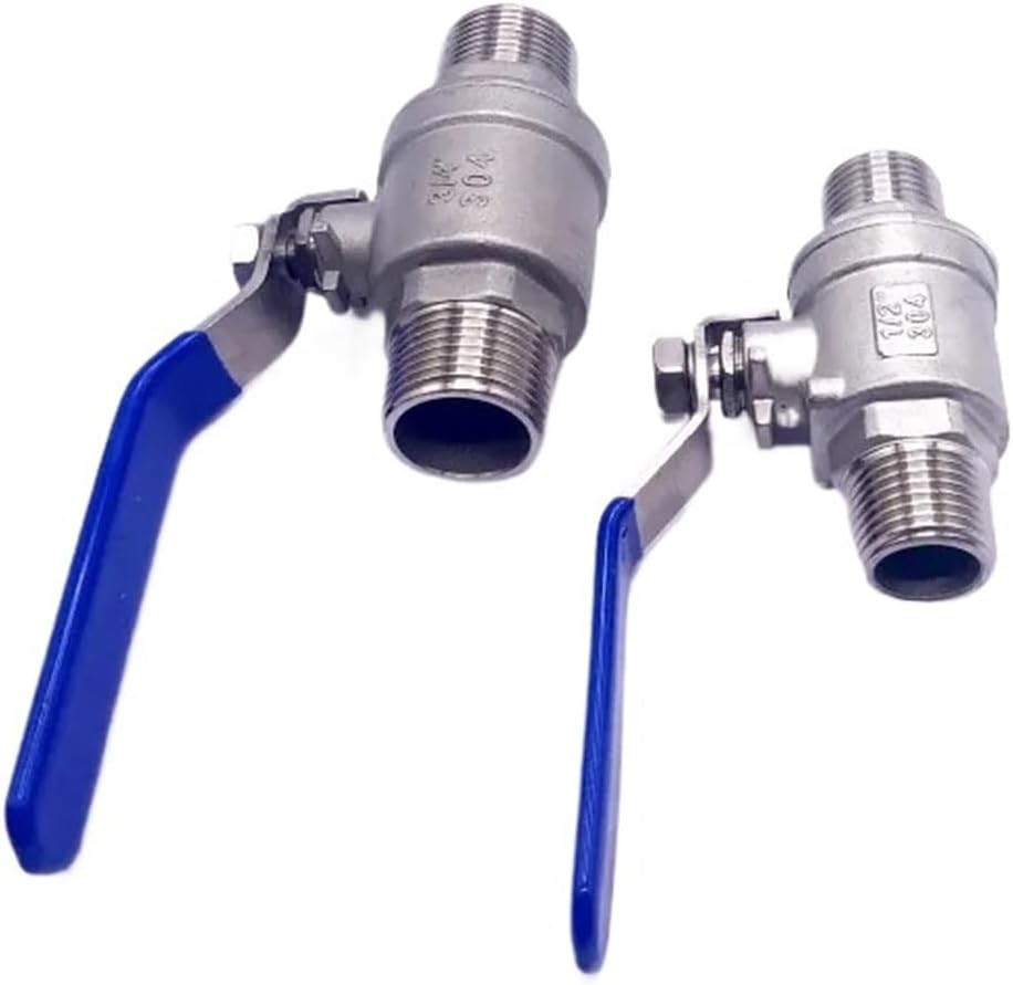 Amazon.com: 1PCS External thread stainless steel 304 2P full bore ball valve with vinyl handle ...