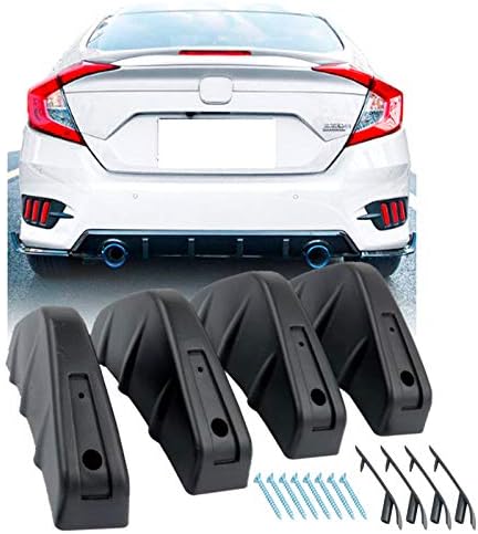 Amazon.co.jp: S.fields.inc Universal Car Rear Diffuser Set of 4 Rear ...