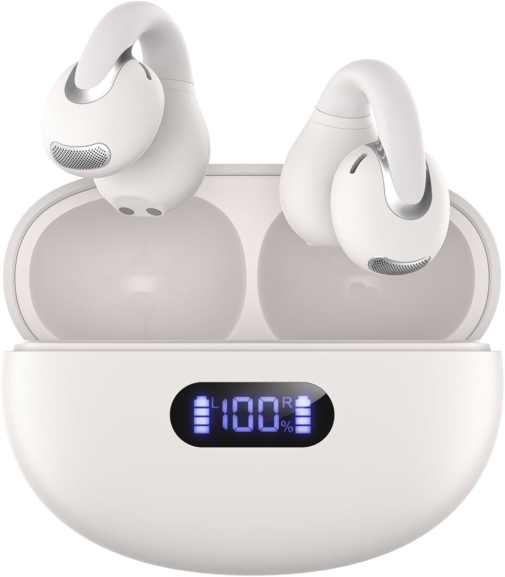 Amazon.com: Open Ear Clip Wireless Earbuds Bluetooth 5.4, Lightweight ...