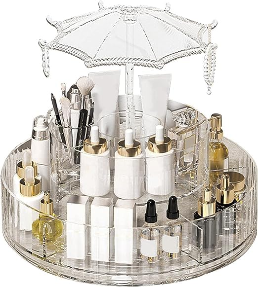Lucario 360 Rotating Makeup Organizer,DIY Spinning Holder,Foldable ...