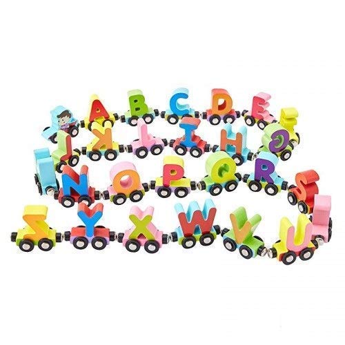 Buy DYOMNIZY Wooden Alphabet Train Toy Wooden Magnetic Alphabet ABC ...