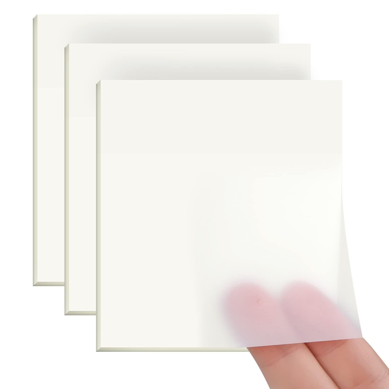 KTHZI 150 Pcs 76mm Transparent Sticky Notes Self Stick Adhesive ...