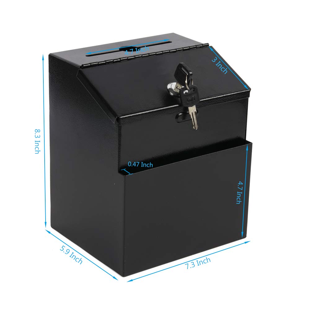 KYODOLED Metal Suggestion Box with Lock Wall Mounted Ballot Box ...