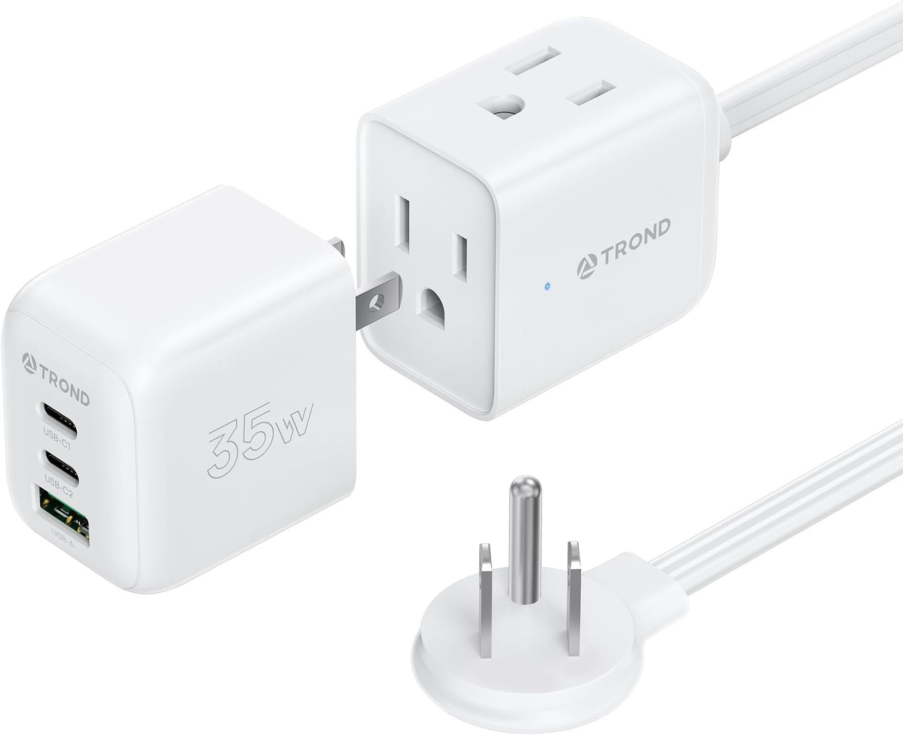 Amazon.com: Short Flat Extension Cord, TESSAN Small Power Strip with 3 ...