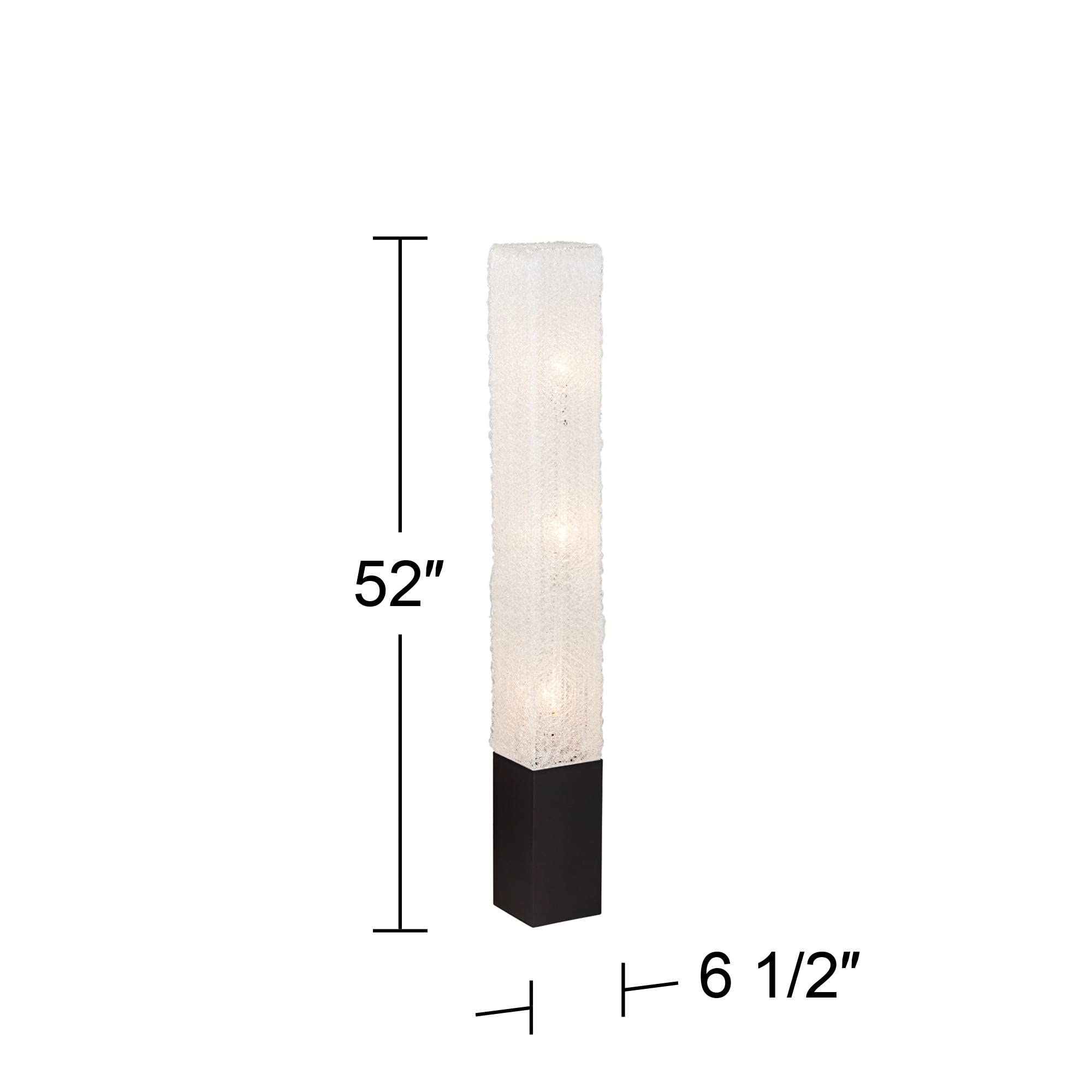 Textured Clear Acrylic Rectangular Floor Lamp HOMCOM 48” Modern Free