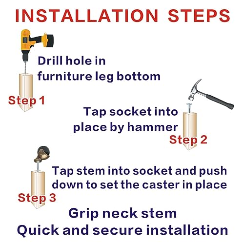 Snapklik.com : JGJC 2 Ball Caster Wheels 8 Pack, Antique Brass Caster ...