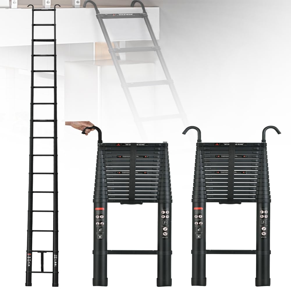 Qimu Telescoping Ladder 20FT Aluminum Telescoping Ladder with 2 ...