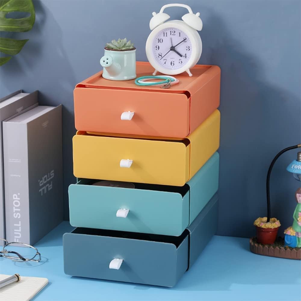Santina Plastic Stackable Multi-Layer Drawer Storage Box, Stationery ...