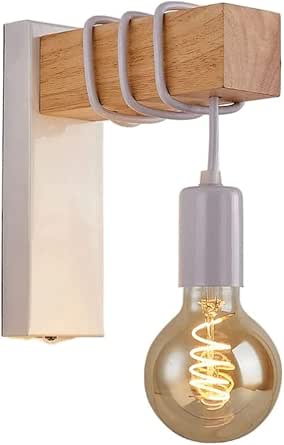 Wall Lighting Fixtures Retro Industrial Wood Wall Light Rustic ...