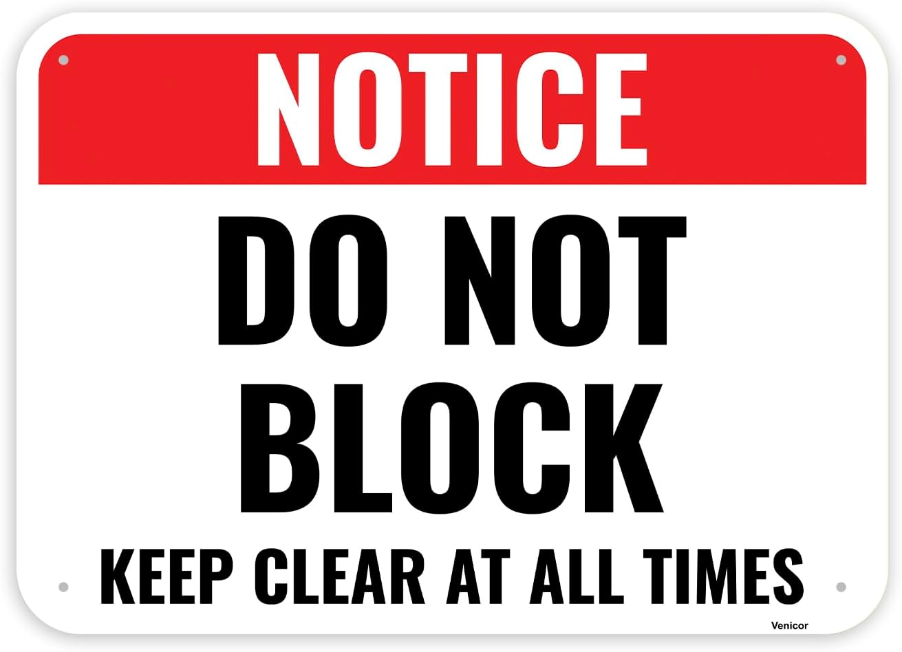 1PC Do Not Block Sign, 14 x 10 Inches - Aluminum - Keep Clear At All ...