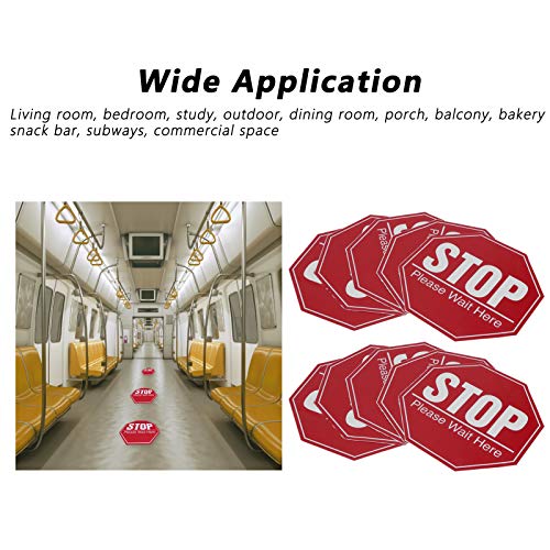 Floor Warning Stickers, 10pcs Floor Stop Sign Sticker Safety Distancing ...