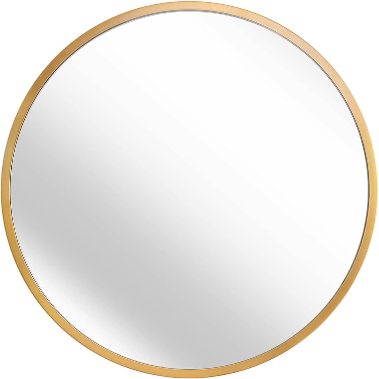 Amazon.com: MOTINI 32" Round Brushed Brass Wall Mirror Stainless Steel ...