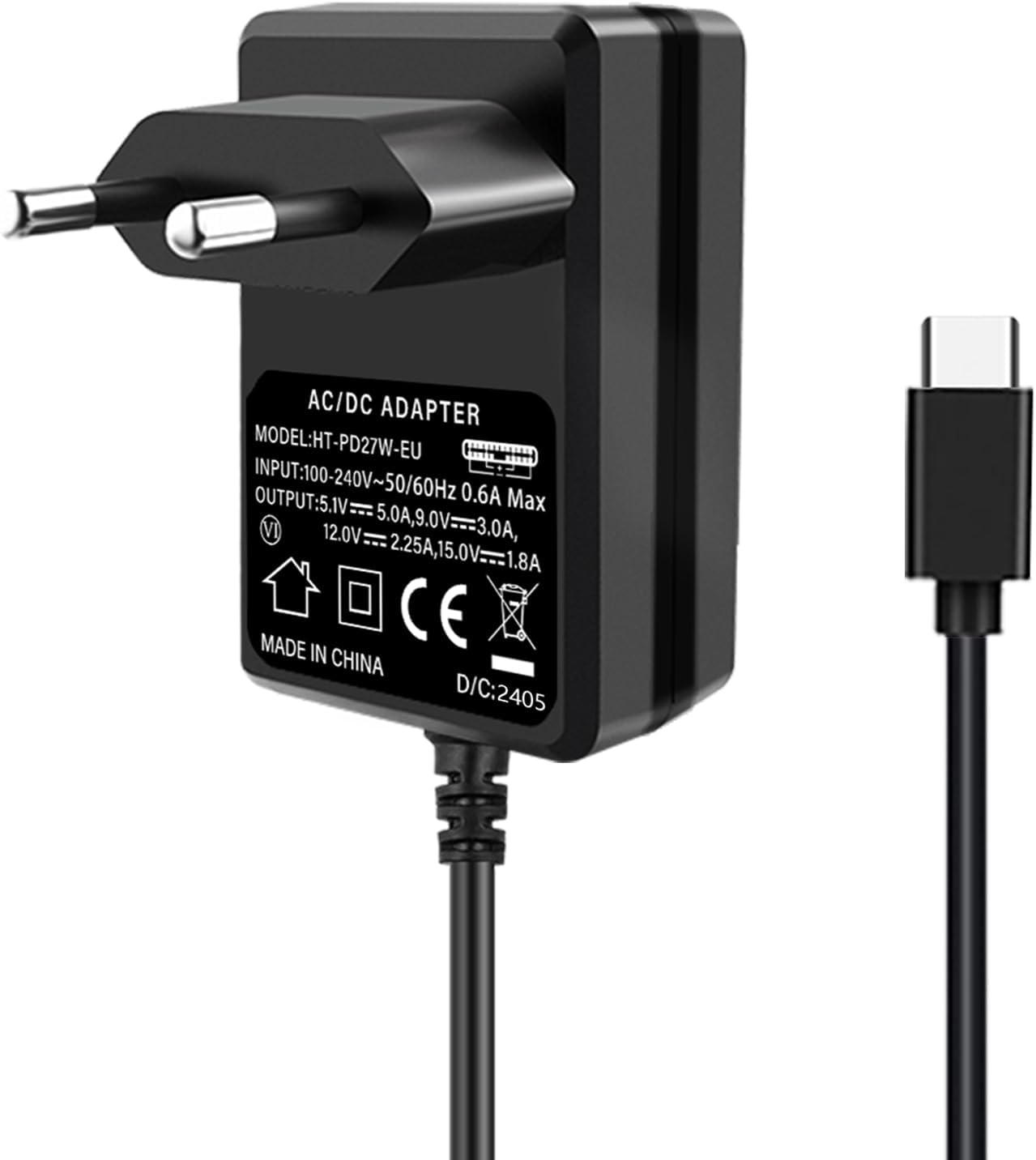 GeeekPi Raspberry Pi 5 Alimentatore di rete 27 W 5,1 V 5 A USB C Power ...