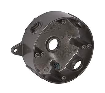 Electrical Round Outdoor Waterproof Box Metal with 5 Threaded KO Hubs ...