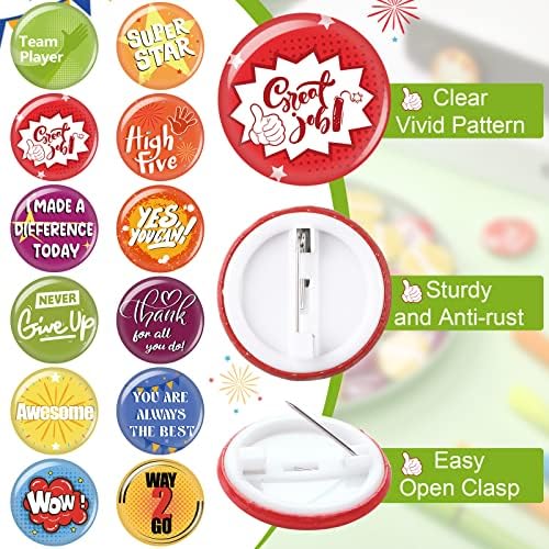 Amazon.com: Highergo 204 Pcs Reward Button Pins Mini Recognition Button ...