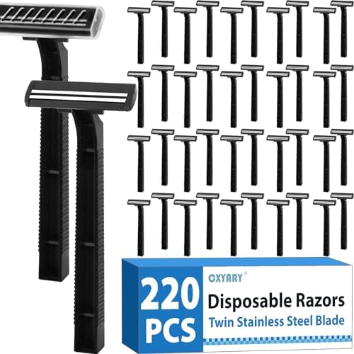 Amazon.com: CXYARY 220 Pcs Twin Blade Disposable Razors With Clear ...
