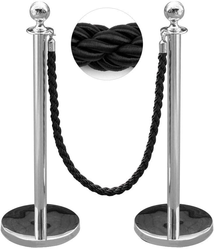 Supernic Queue Rope Barrier Set Posts Stands Divider Stainless Steel ...