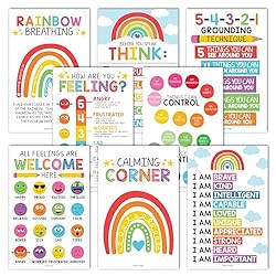 Amazon.com: 8 Colorful Calming Corner Posters For Classroom Must Haves ...