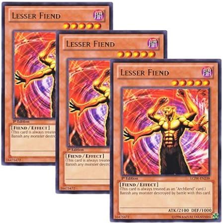Amazon.co.jp: ★ 3枚セット ★遊戯王 英語版 LCJW-EN238 Lesser Fiend レッサー・デーモン (レア ...