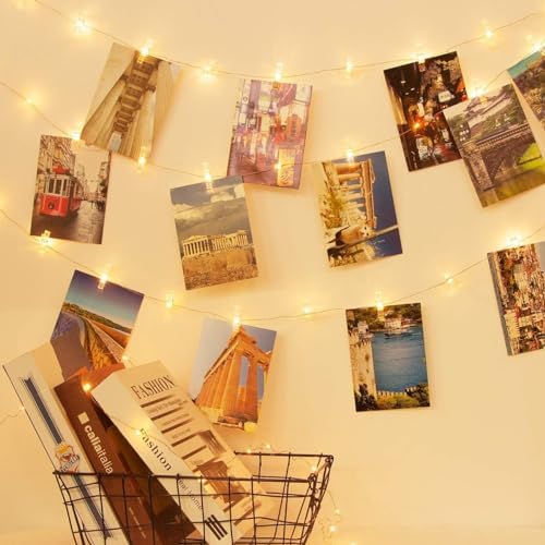 Tonskooners LED String Lights Warm White,17Ft - 50 LED Photo Clips ...