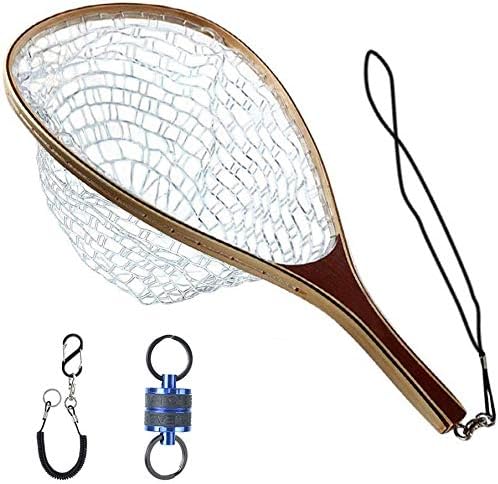 Maxcatch Fly Fishing Landing Net Trout Net Wooden Frame with Rubber ...