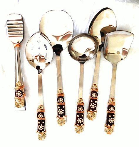 Jewel Kraft Designer Large Fancy Serving Ladles for Dining Set of 6 ...
