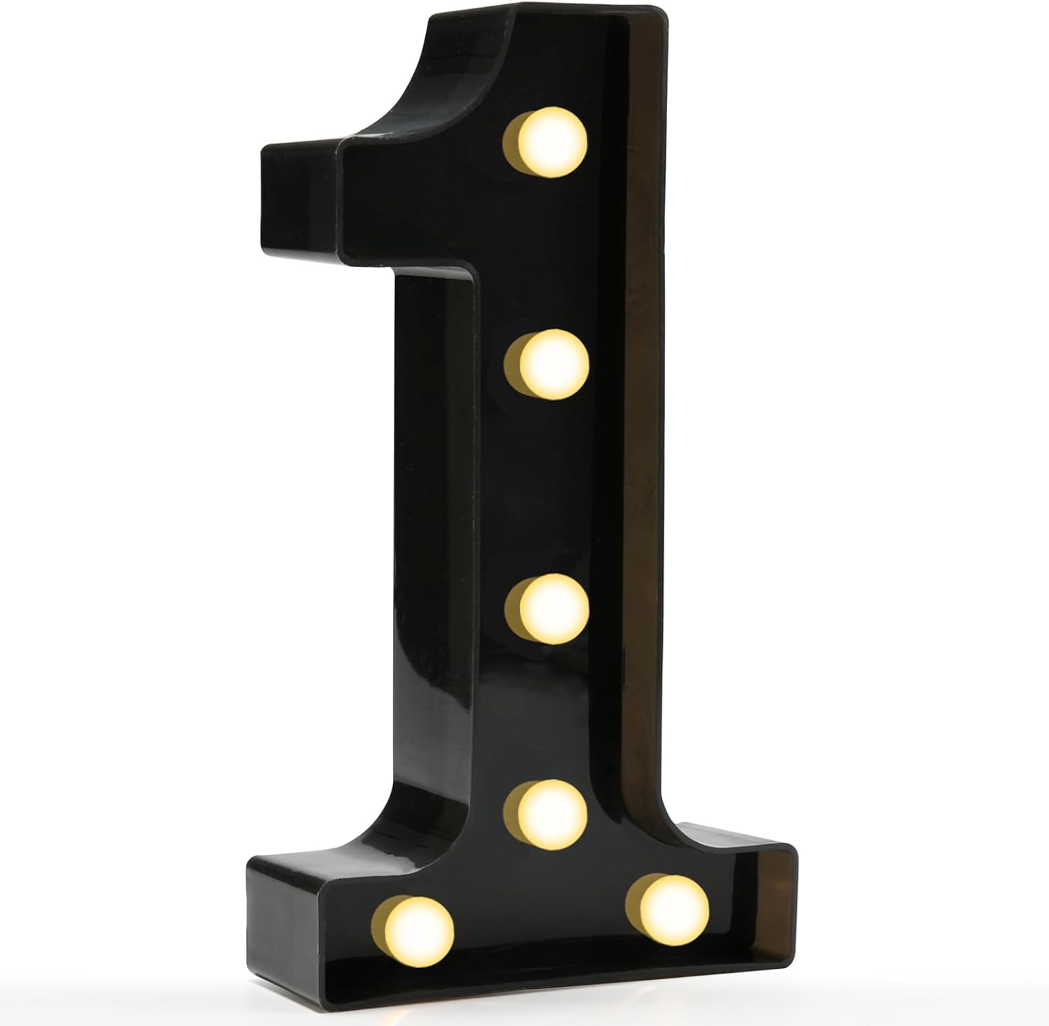 Pooqla Decorative Led Light Up Number Letters, Black Plastic Marquee ...