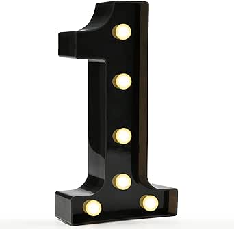 Pooqla Decorative Led Light Up Number Letters, Black Plastic Marquee ...