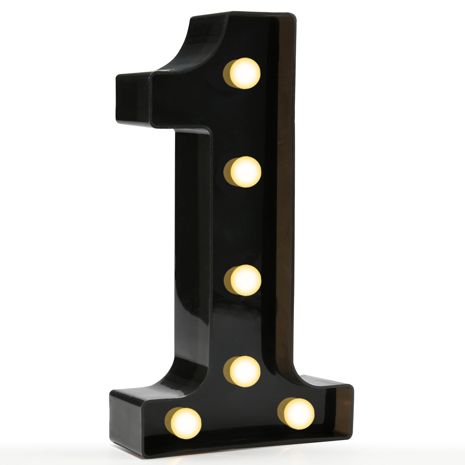 Pooqla Decorative Led Light Up Number Letters, Black Plastic Marquee ...