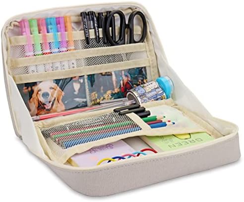 Amazon.com: Big Capacity Pencil Case Large Capacity Canvas Pencil Pouch ...