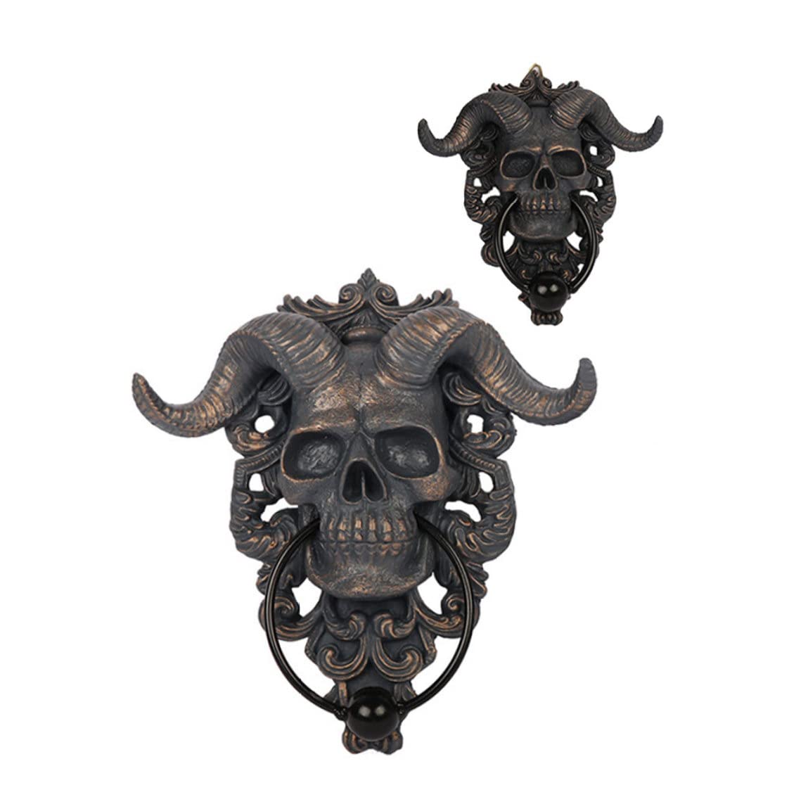 Amazon.com: Door Knocker,Skull Door Knocker Resin Courtyard Sheep Head ...