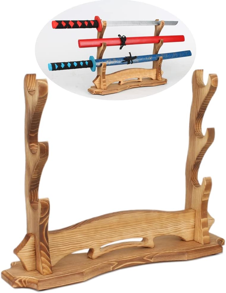 Amazon.com: BiJun Sword Stand Katana Stand, Black Wood Sword Katana ...