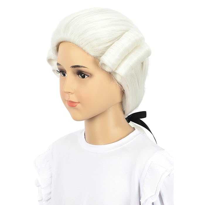 Buy Karlery Long Curly White Judge Colonial Powdered Wig George ...