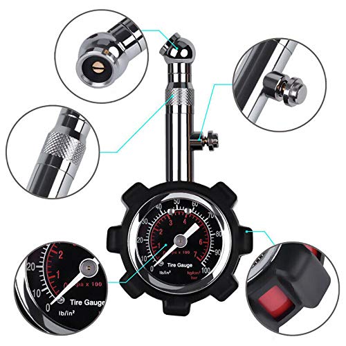 ELECTROPRIME 2X(Car 100Psi Multi-Function Tire Pressure Gauge Tire ...