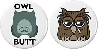 Amazon.com: Set 2 Owl Butt/Getting High Weed Marijuana Cannabis Pot ...
