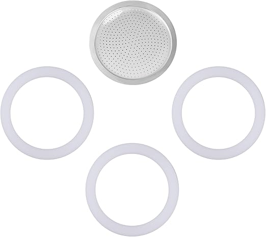 wedrink 1 Filter and 3 Silicone Moka Pot Gasket Seals Replacement for ...