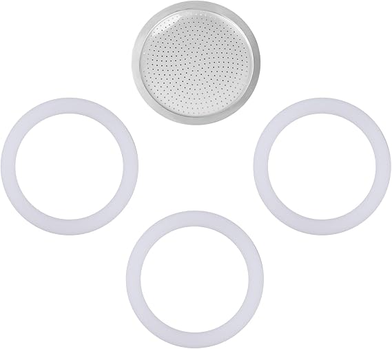 wedrink 1 Filter and 3 Silicone Moka Pot Gasket Seals Replacement for ...