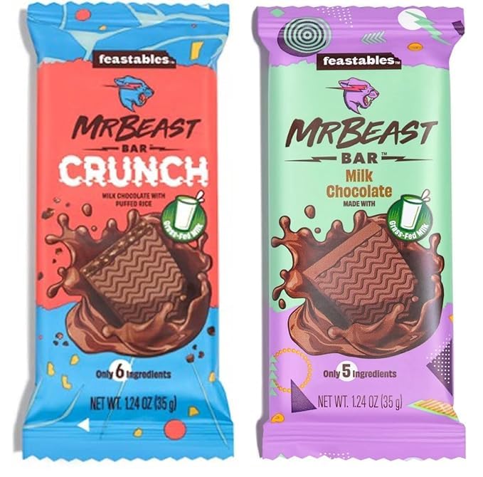 Mr. Beast Feastable Milk Chocolate Bars They Come in a Variety of ...