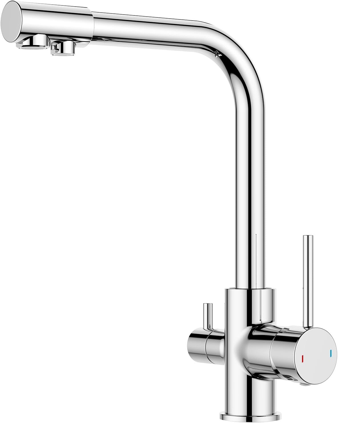 3 Way Filtered Water Taps Dual Handle 360 Swivel Spout Water Sink Tap ...