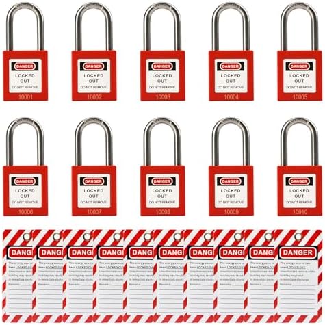 Lockout Tagout Lock 10pcs Key Alike OSHA Loto Safety Same Padlocks for ...