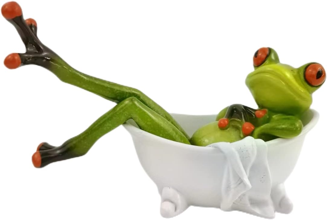 Amazon.com: MEDSOX Frog Figurines Statue Collectibles Toilet Bathroom ...