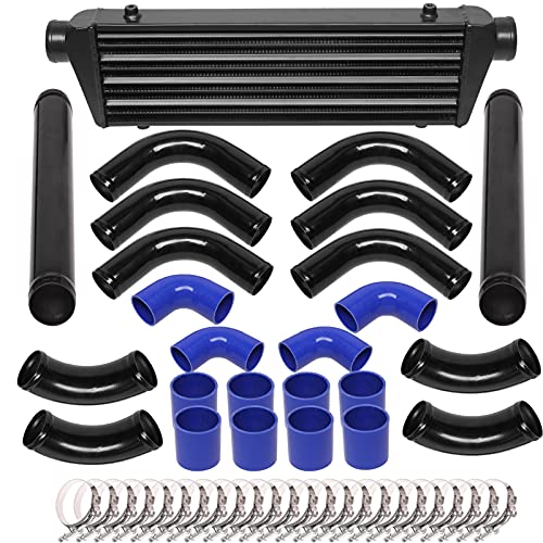 28"x7"x2.5" Universal Intercooler Kit with Front Mount Intercooler ...