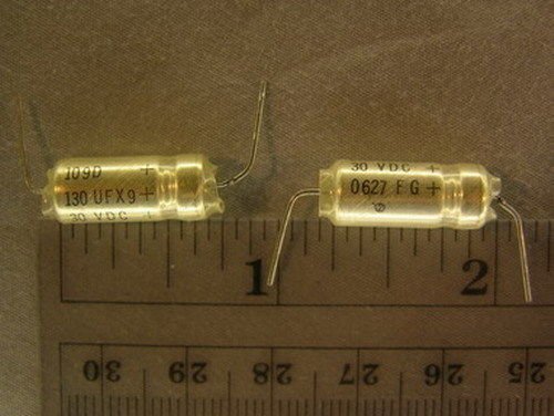 2 Sprague 109D130X9030F2 109D 130uF 30V 10% Wet Tantalum Capacitors ...