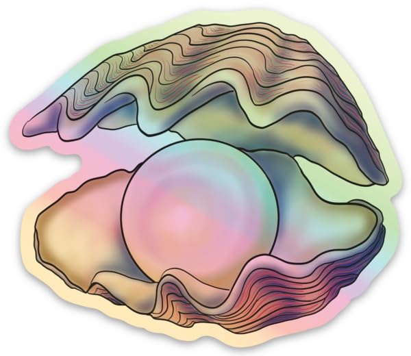 Amazon.com: Holographic Pearl in Oyster Vinyl Sticker, Iridescent ...
