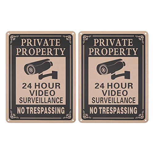 SG Store 2PCS 24 Hour Video Surveillance Reflective Warning Sign No ...