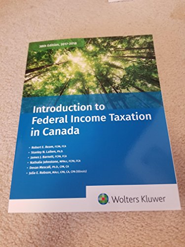 Amazon.com: Introduction to Federal Income Taxation in Canada 38th ...