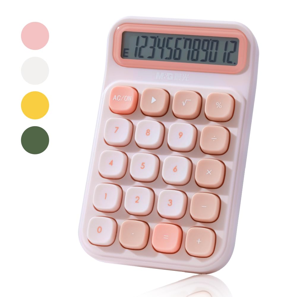Amazon.com : M&G Desktop Calculator 12 Digit Mechanical Switch ...